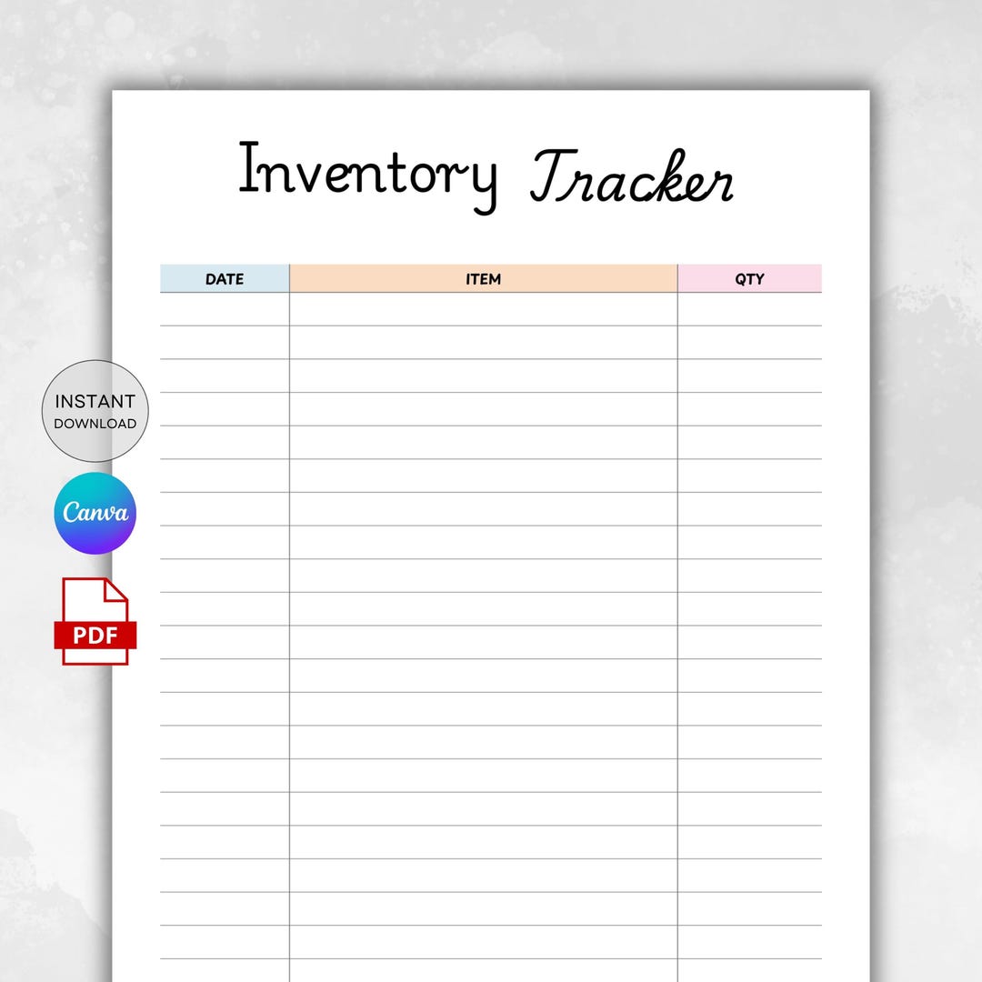 Inventory Log Sheet | Inventory Tracker Template | Stock Inventory ...