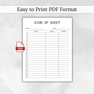 Printable Sign up Sheet Template | Event Sign up Form | Editable Canva ...