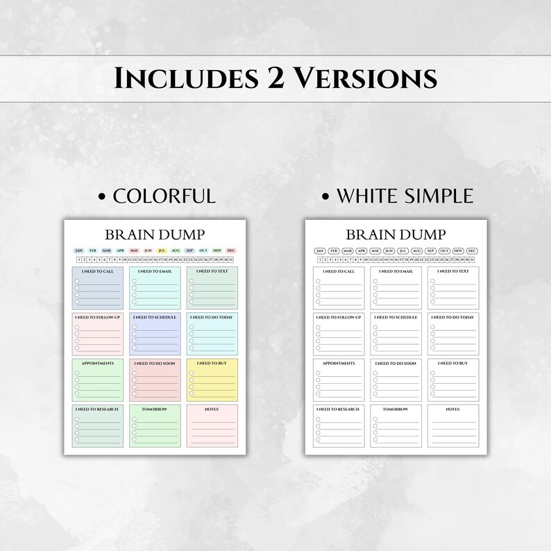 Brain Dump Planner Printable, ADHD Planner PDF, Canva Editable Planner ...