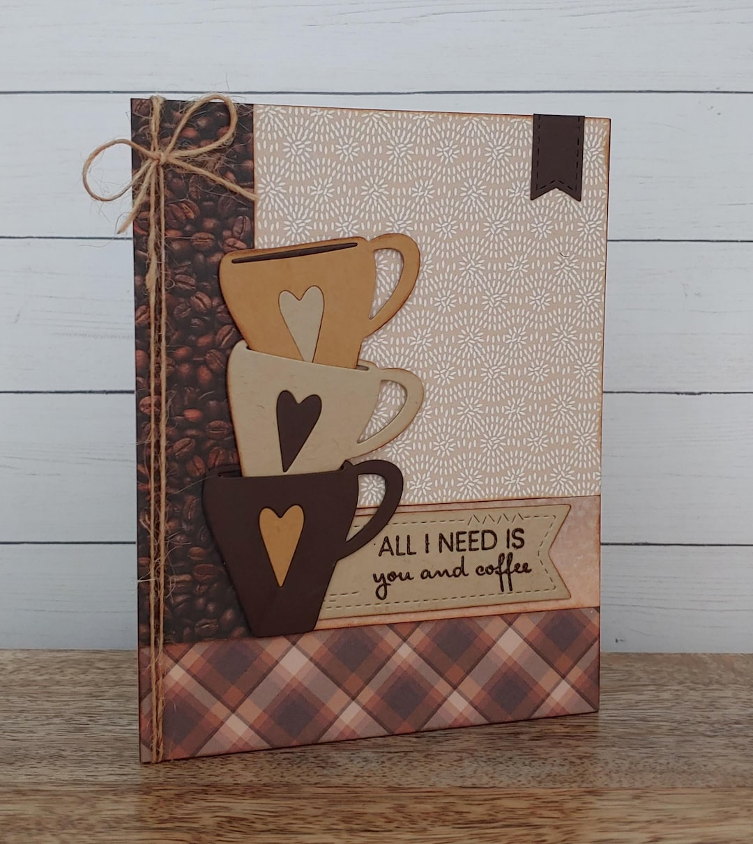 Coffee Theme Handmade Card, Thinking of You, Love You Card, Anniversary ...