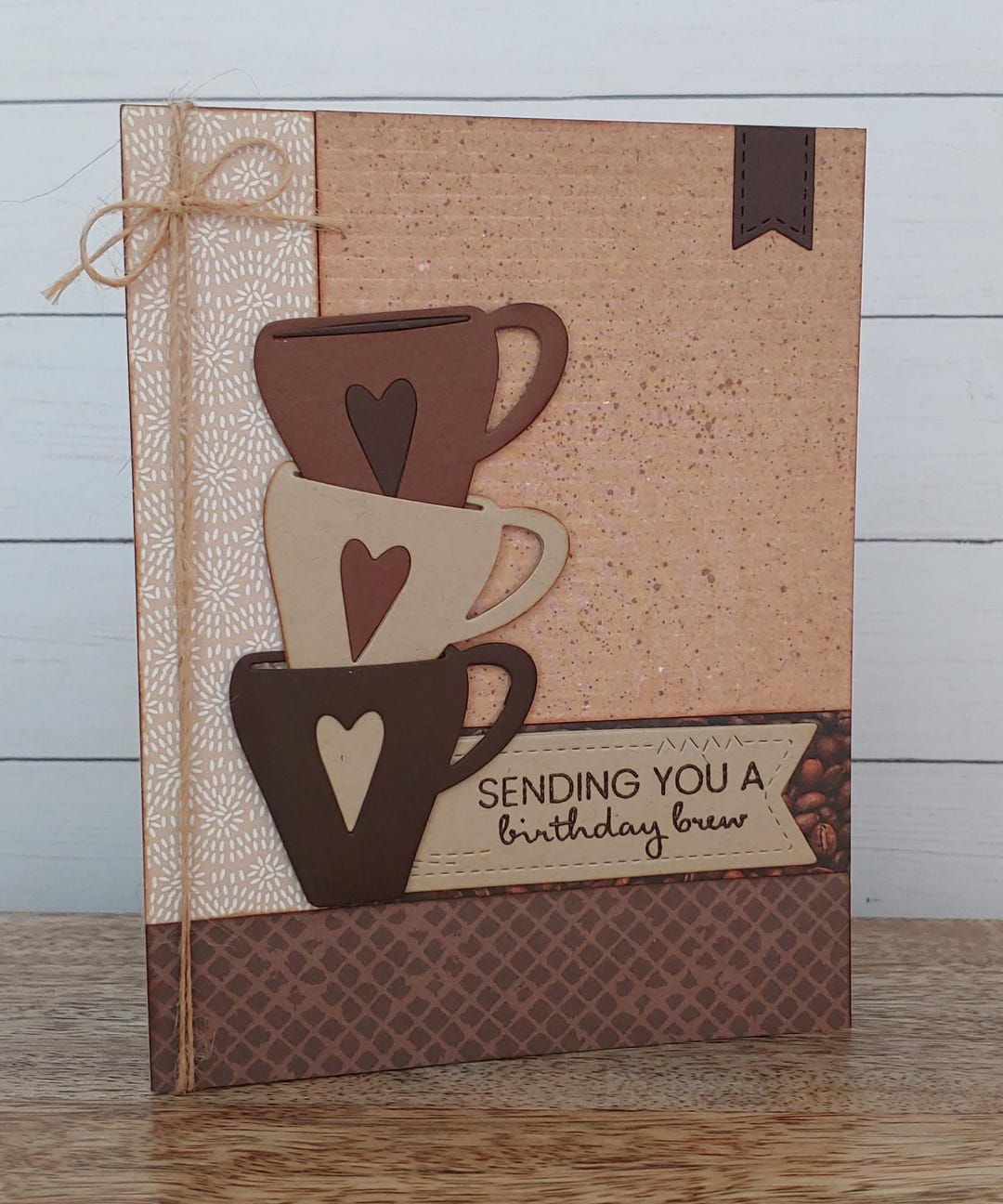 Coffee Theme Birthday Card, Handmade Card, Coffee Gift Card Holder ...