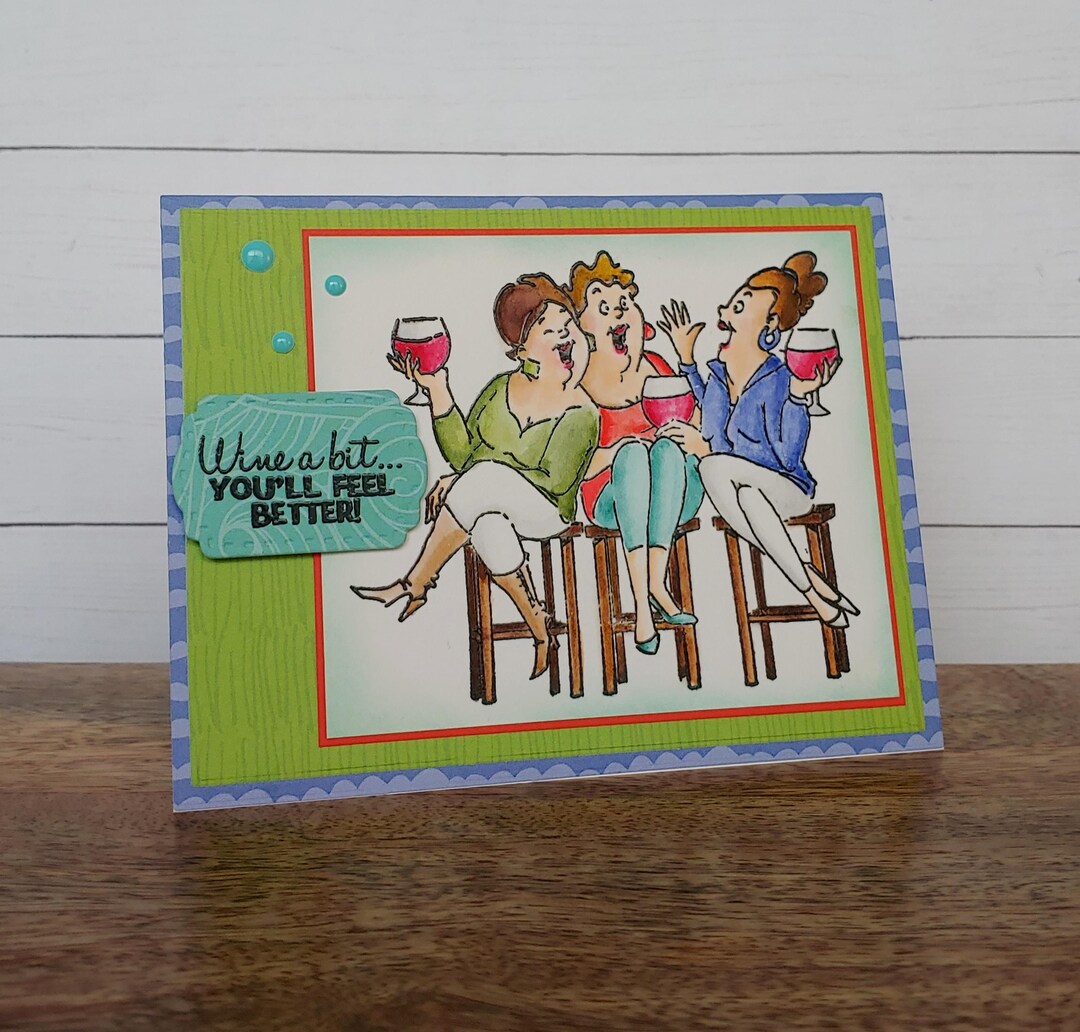 Funny Wine Birthday Card, Handmade Birthday Card With Wine, Punny ...