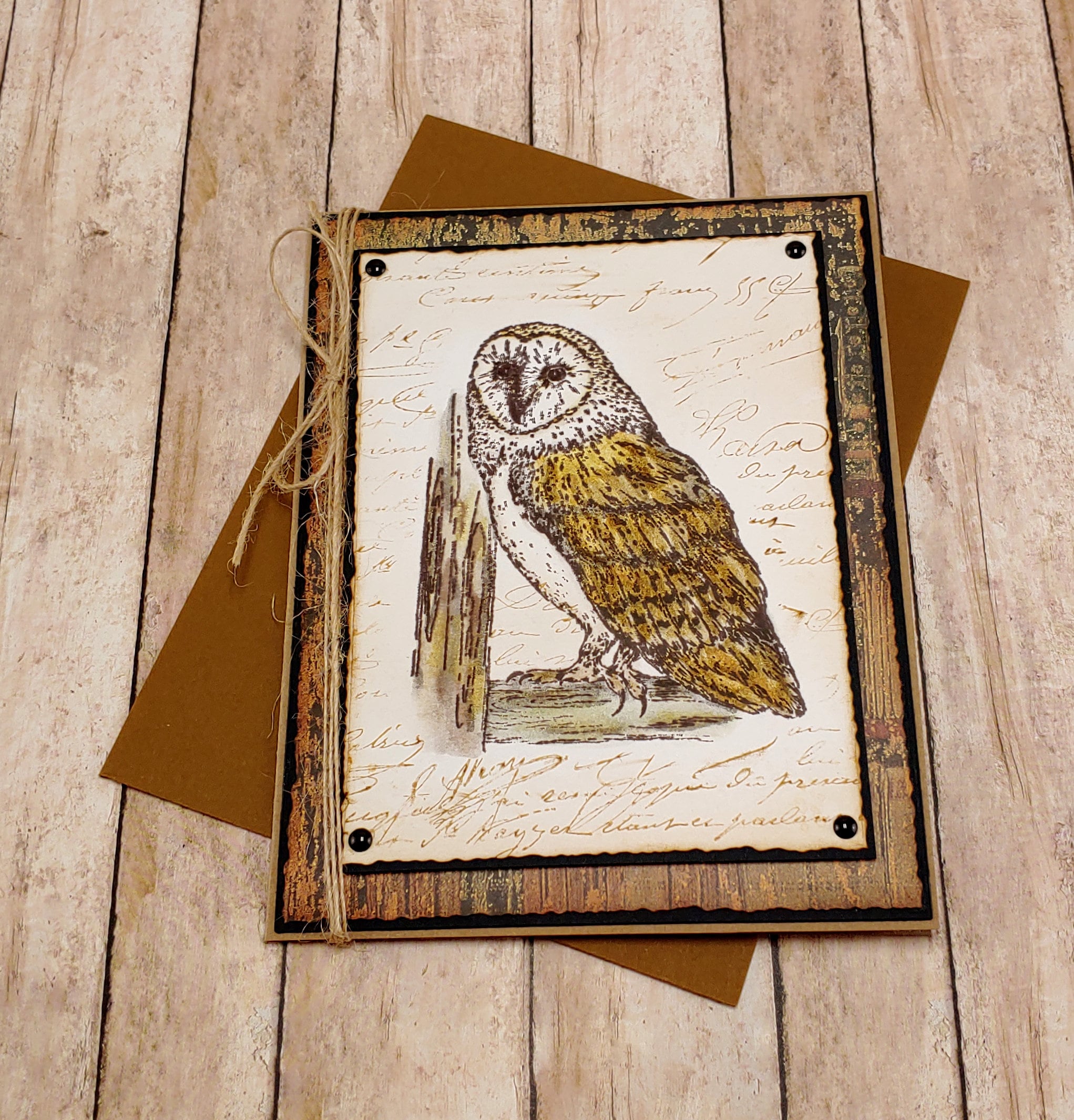 Owl Birthday Card Rustic Birthday Card Masculine Birthday - Etsy