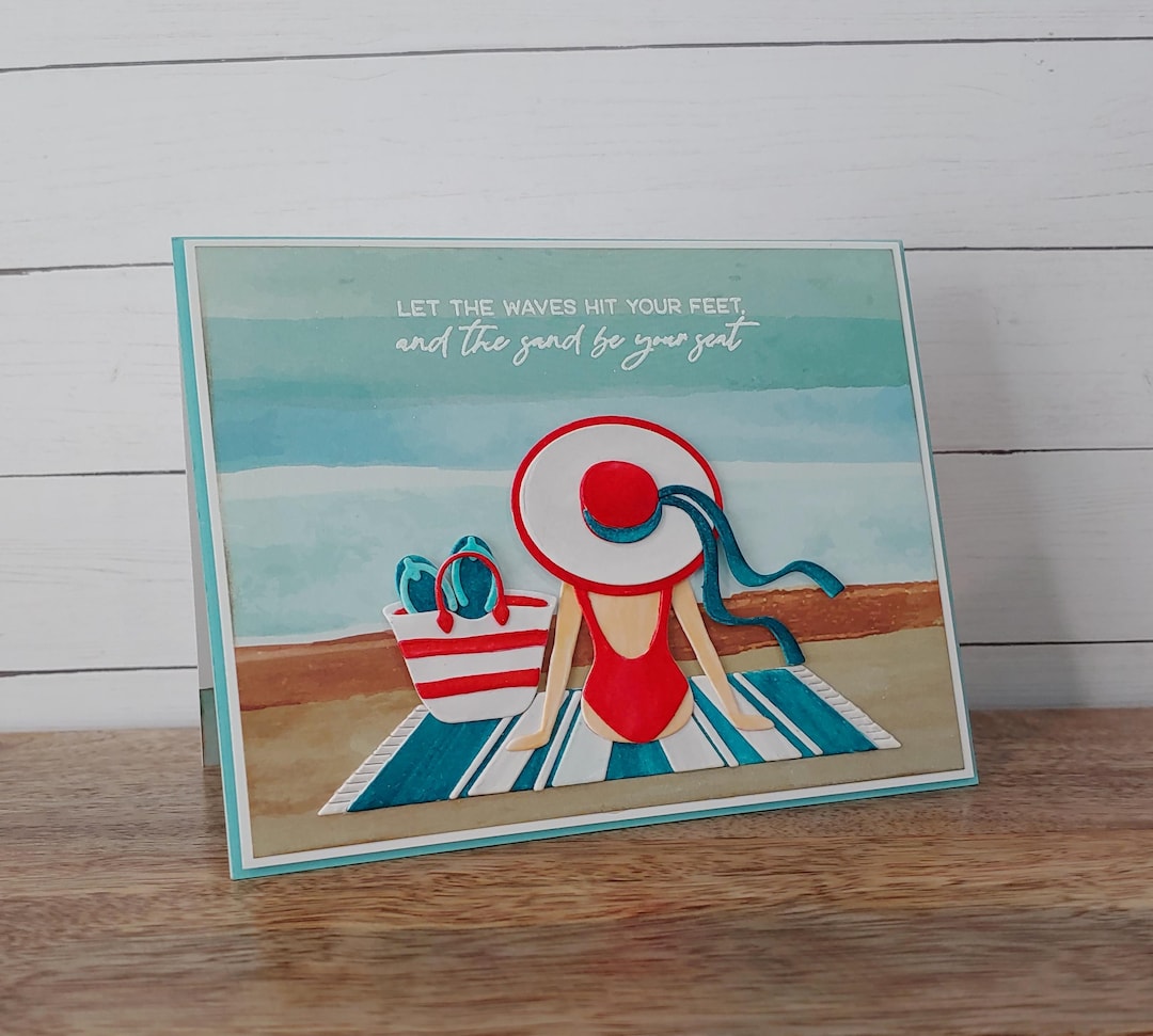 Beach All Occasion Card, Feminine Ocean Theme Card, Vacation Card ...