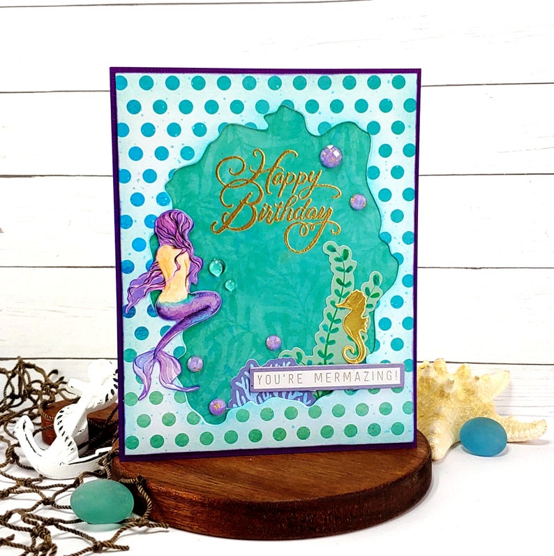 Cute Mermaid Birthday Card, Ocean Theme Birthday Card for Daughter ...