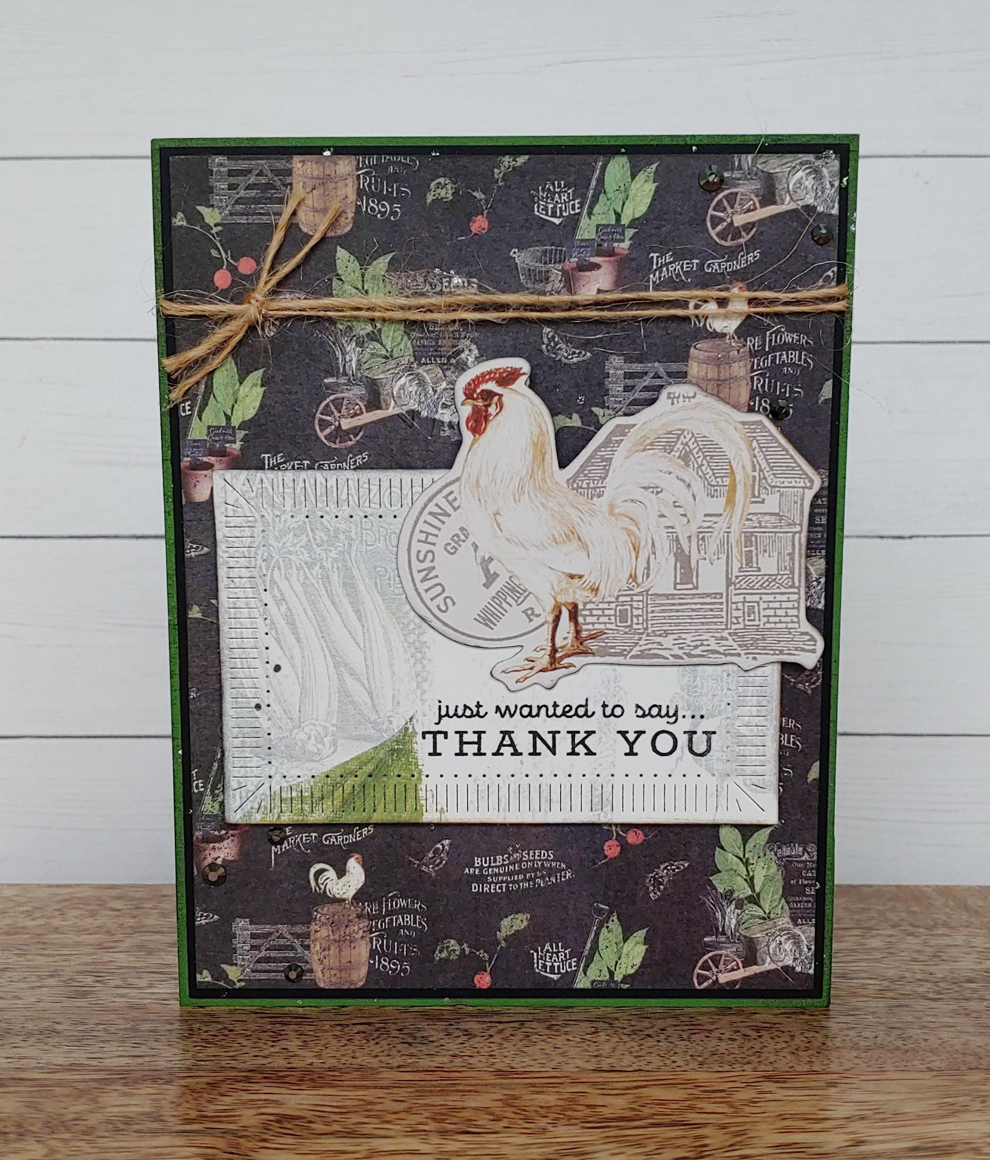 Thank You Card, Farmhouse Style Thank You Card, Thank You Card With ...