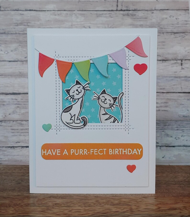 Handmade Cat Birthday Card, Kitty Birthday Card, Birthday Card for Cat ...