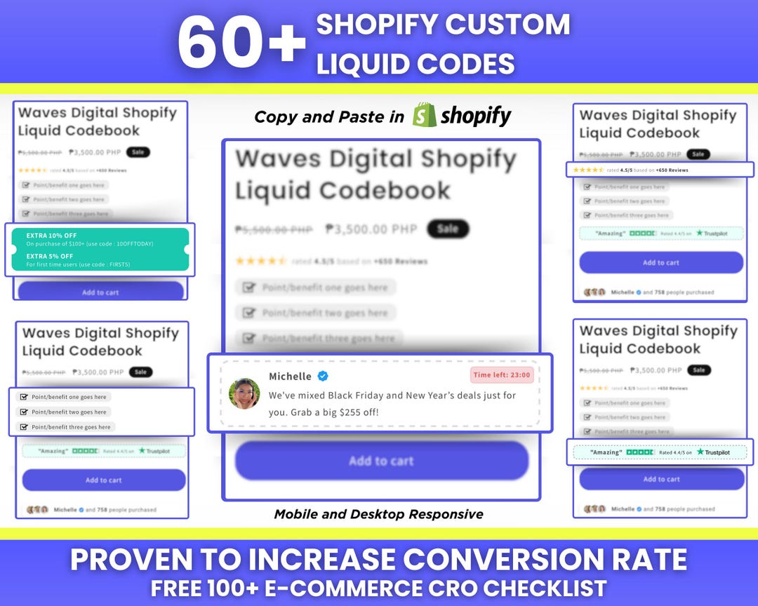 60+ Shopify Custom Liquid Code Snippets, Shopify Store Optimization ...