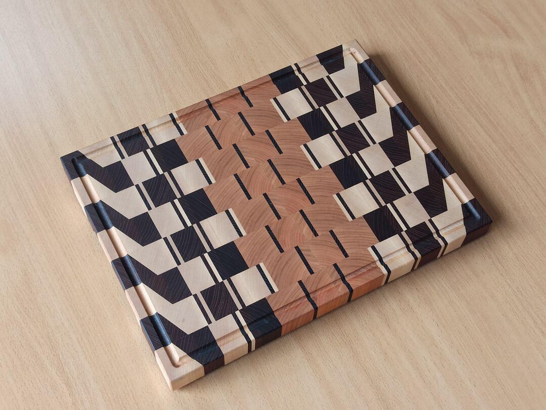 Handmade End Grain Butcher Block: Eco-friendly Thermo Ash, Cherry ...