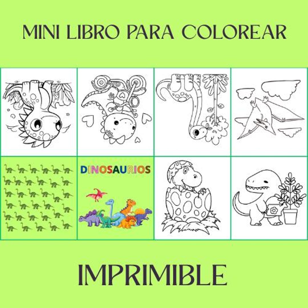 Dinosaur Mini Coloring Book – Printable Digital File for Kids ...