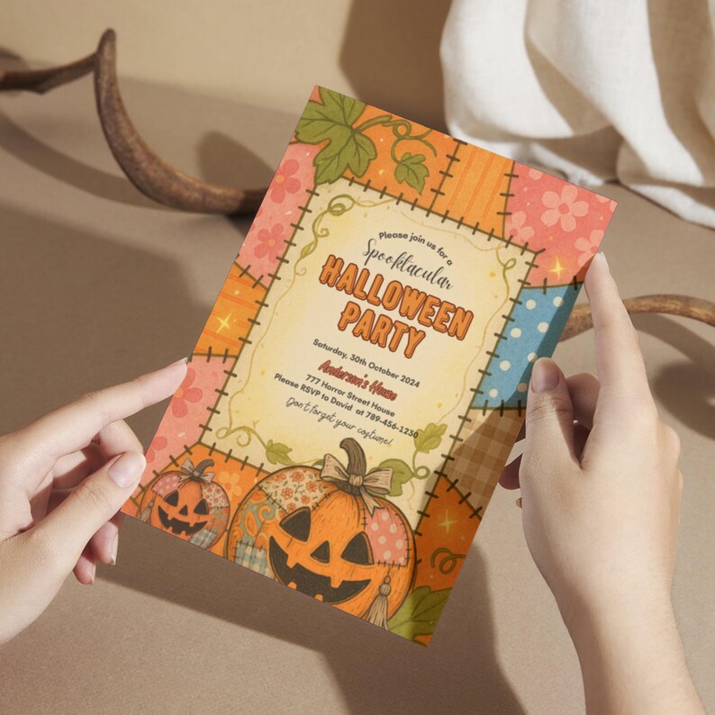 Editable Patchwork Halloween Invitation: Calling All Monsters Kids ...