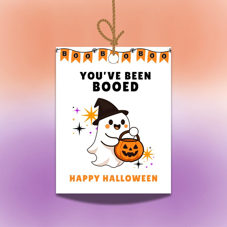 You've Been Booed Tag Printable, Halloween Treat Tag, Boo Favor Tags ...