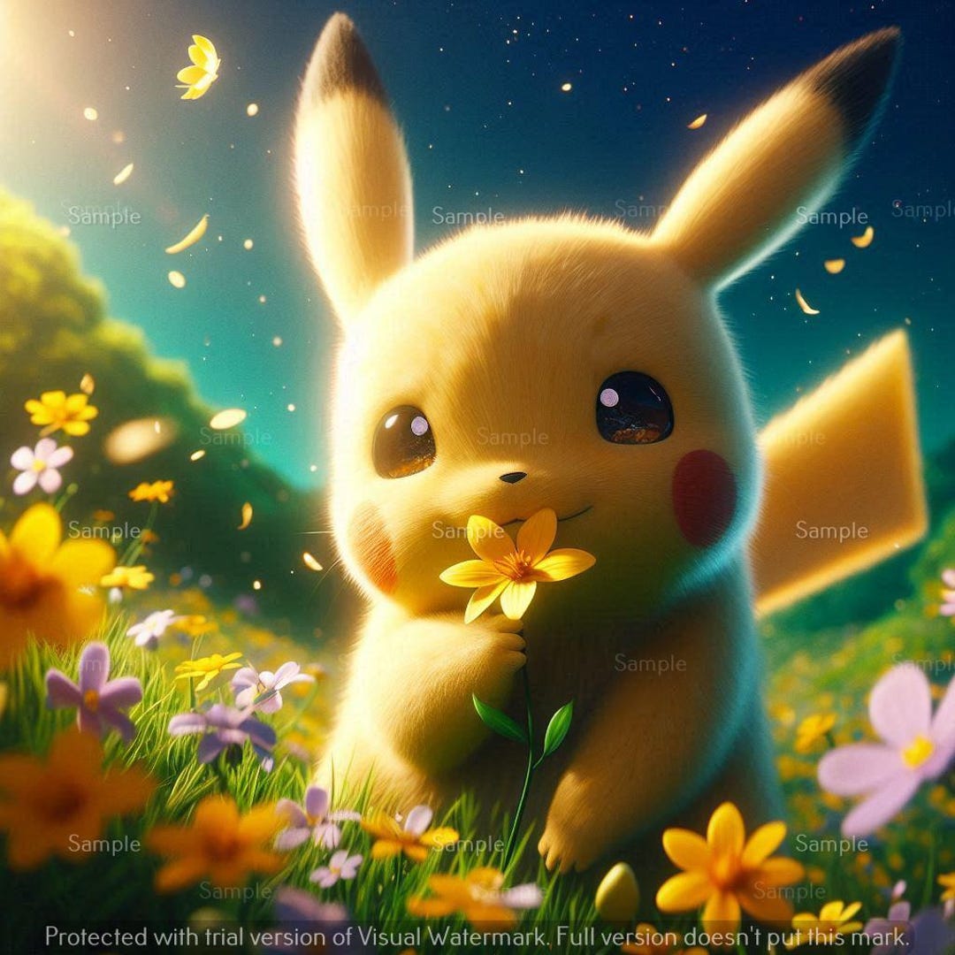 Pokemon Pikachu Smelling Flowers Wallpapers, Posters, Cellphone ...