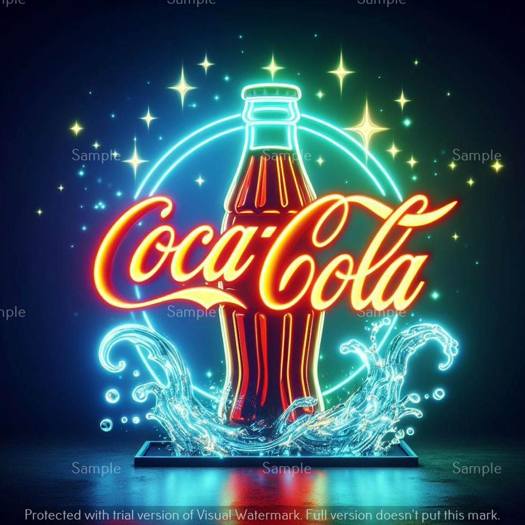 Coca Coke Neon Sign, Digital Image, .png File - Etsy