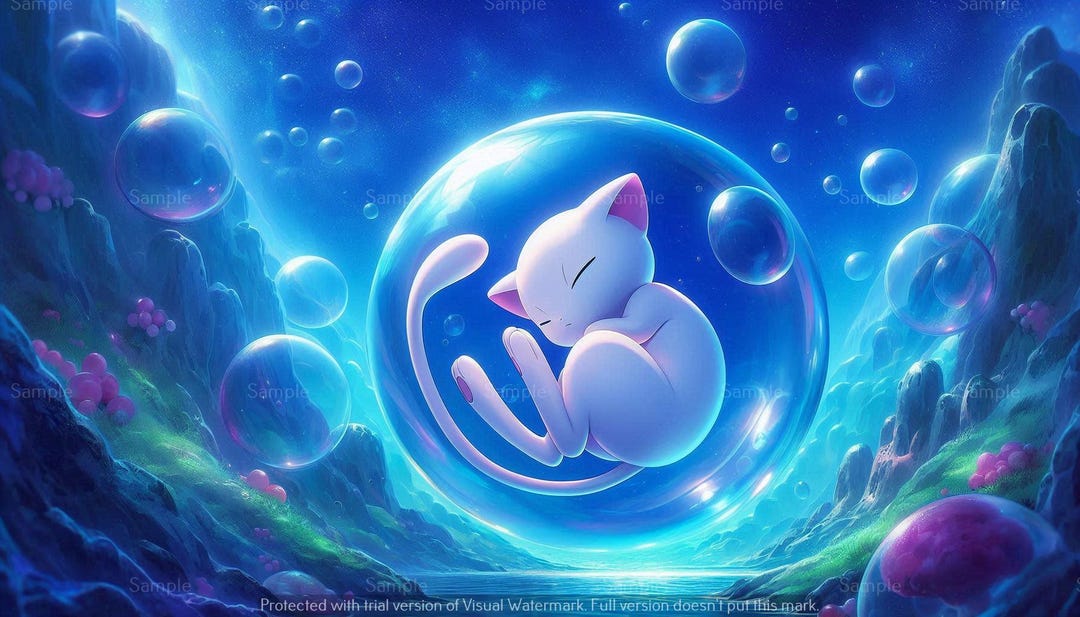 Pokemon Cute Sleeping Mew, Digital Image, .PNG File - Etsy