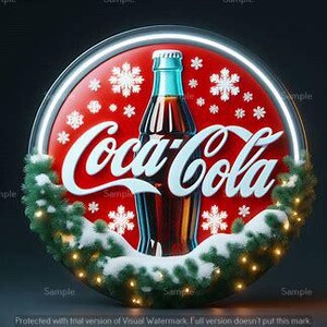 2 Sets of Coca Cola Signs, Coke Cola Winter, Christmas, Snowflakes ...