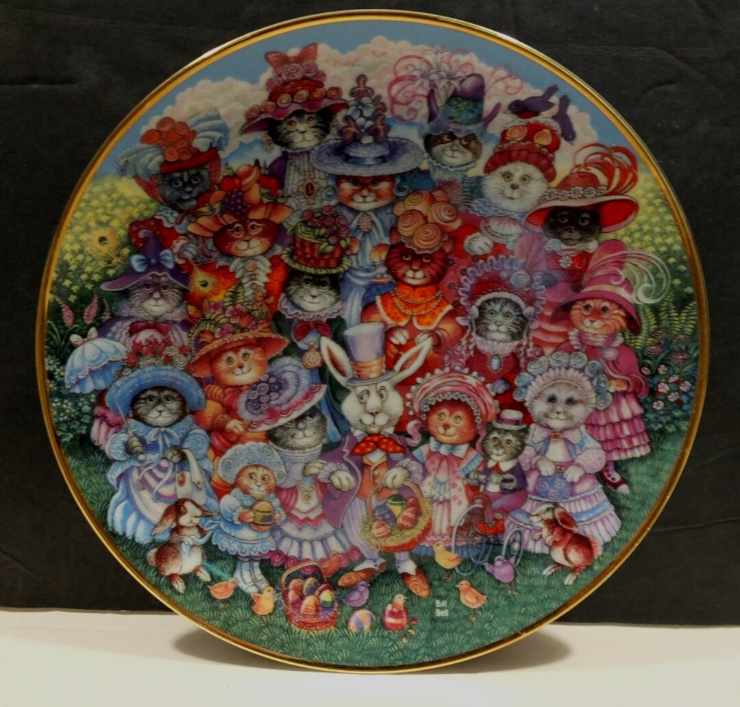 Bill Bell Easter Purrade Cat Plate - Franklin Mint Collector Plate - Etsy