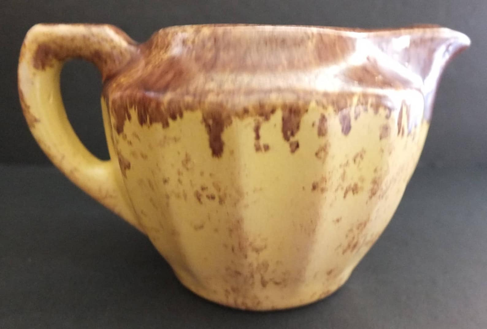 Gonder Ceramic Arts Pottery Teapot Set Yellow With Brown Drip & Sponge ...