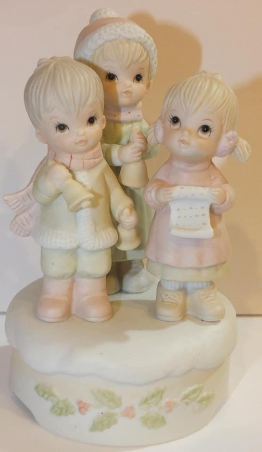 Lefton Christopher Collection Caroling Kids Musicbox Figurine 1982 Geo ...