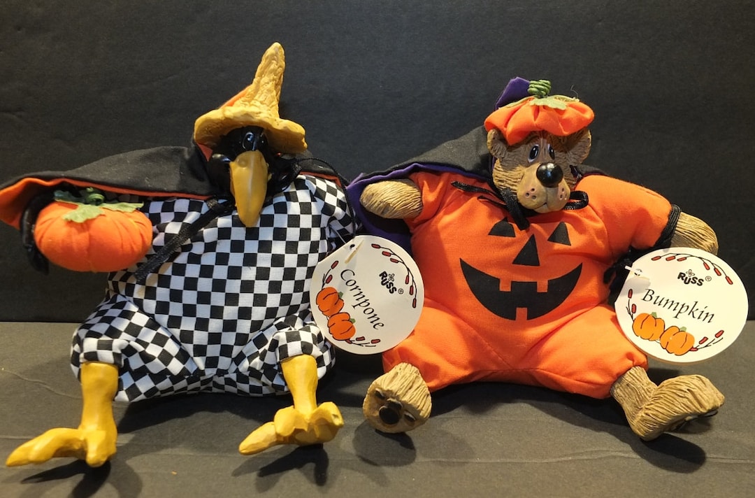 Russ Bumpkin Bear and Conepone Crow Kathleen Kelly Critter Factory Soft ...