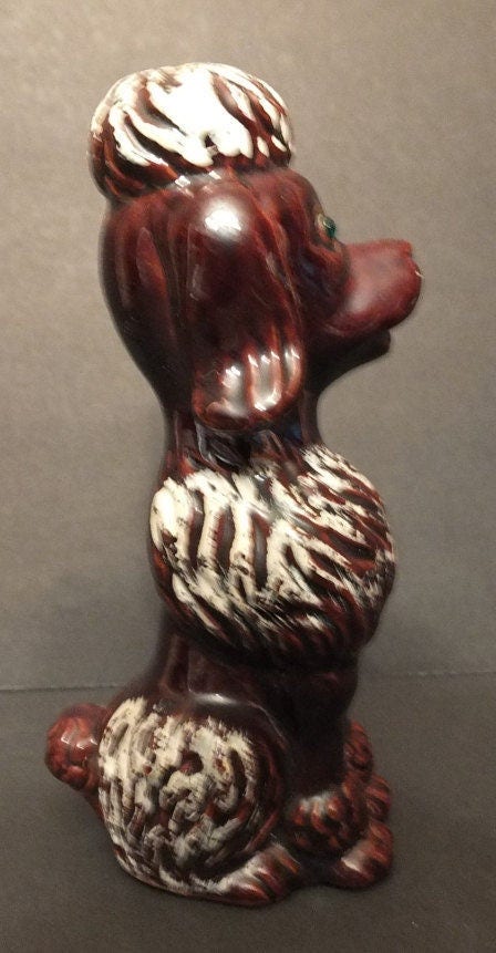 Redware Standard Poodle Dog Figurine Artmark Brown French Cut Poodle ...