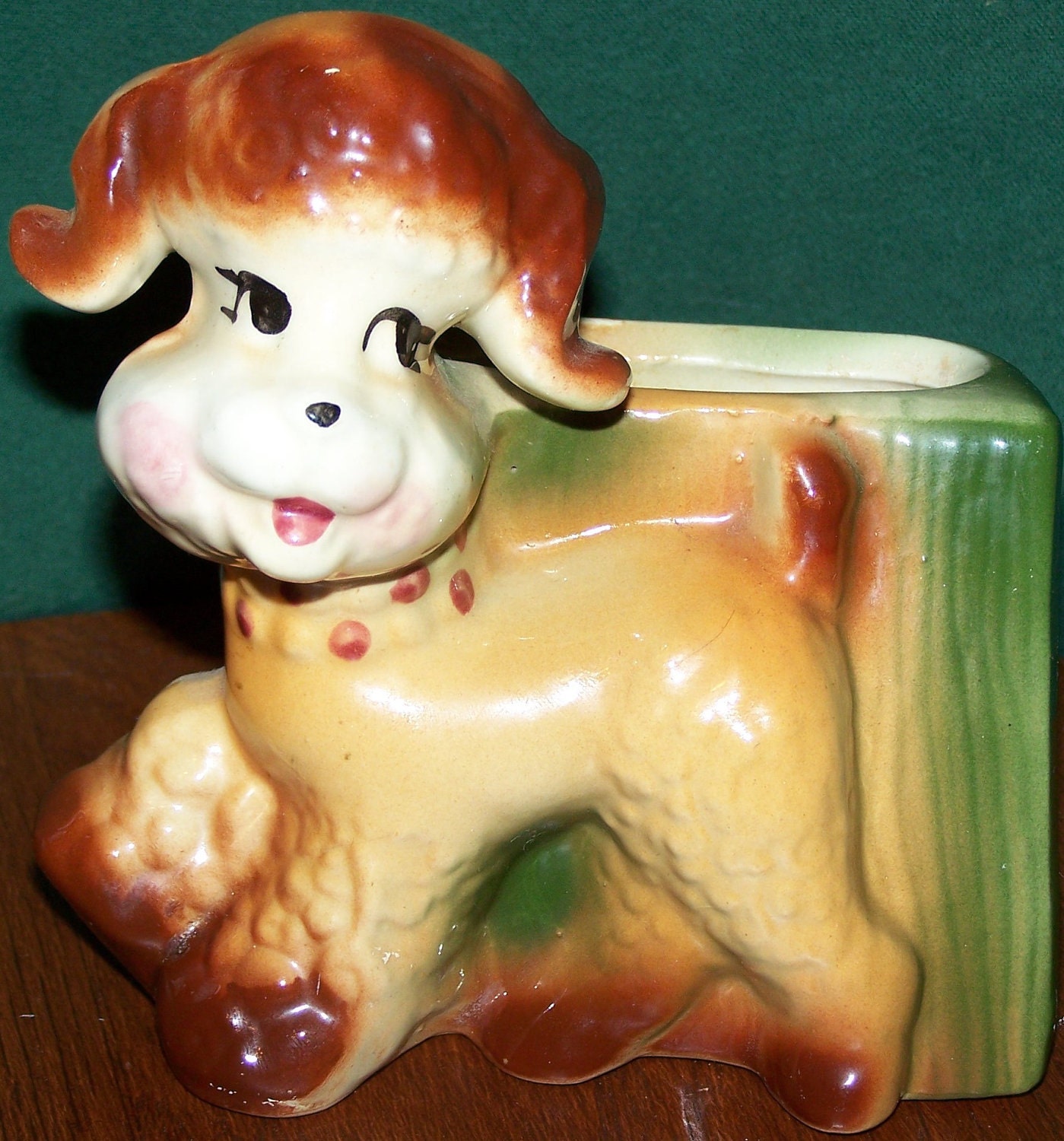 Vintage Poodle Dog Planter - Etsy