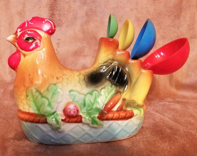 Vintage Chicken Measuring Spoon Holder - Etsy