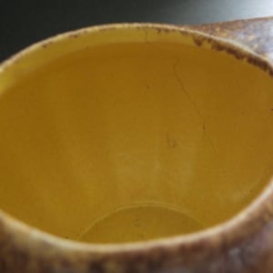 Gonder Ceramic Arts Pottery Teapot Set Yellow With Brown Drip & Sponge ...