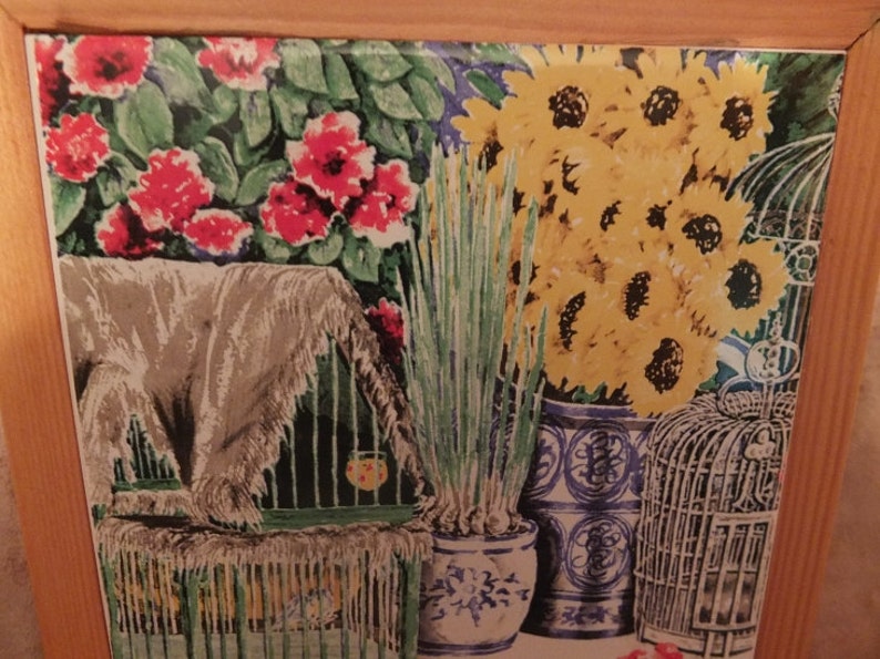 Helen Paul Watercolors Bird Cages & Flowers Ceramic Tile | Etsy