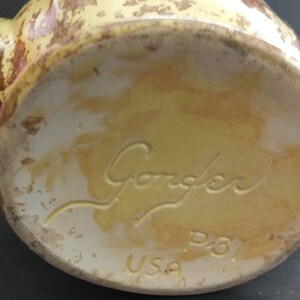 Gonder Ceramic Arts Pottery Teapot Set Yellow With Brown Drip & Sponge ...