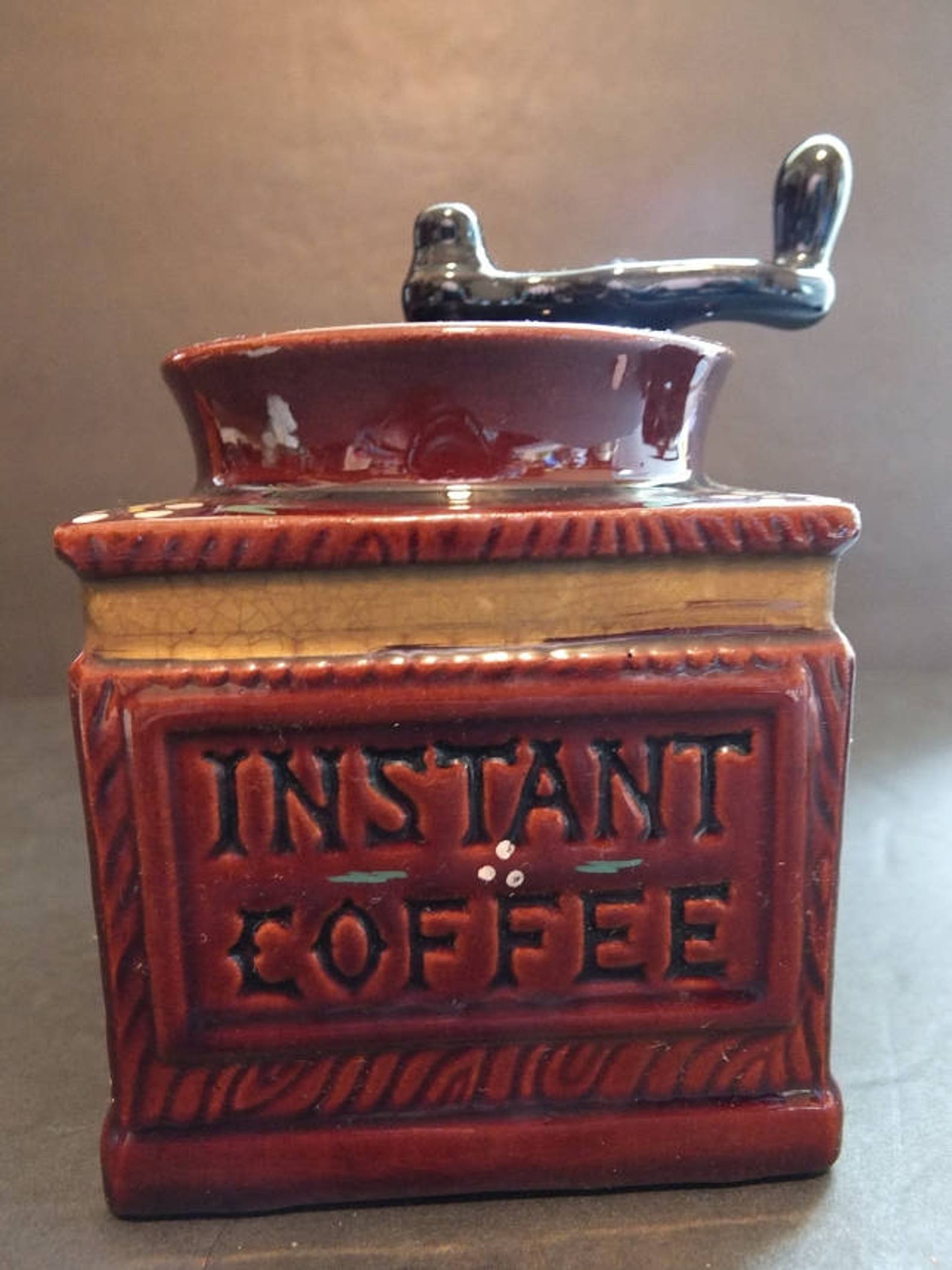 Vintage Coffee Mill Coffee Canister and Creamer Redware - Etsy