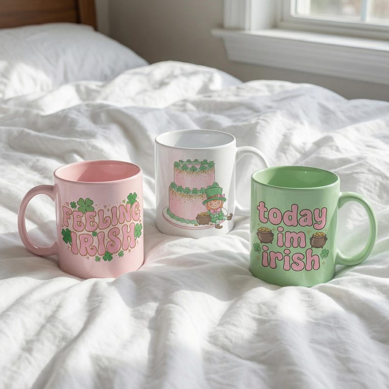 Pastel St Patrick's Day SVG Bundle, Leprechauns, Clover PNG, Lucky Png ...