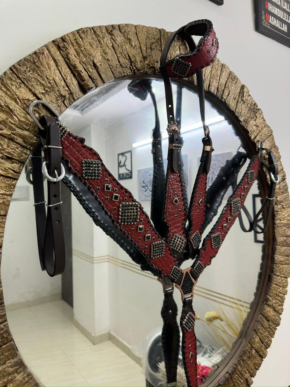 Beautiful Handmade Western Tack Set With Crocodile Print Headstall ...