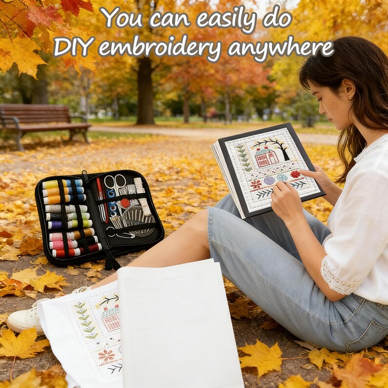 Embroidery Stitch Book Kit, Hand Embroidery Learning Book With Tools ...
