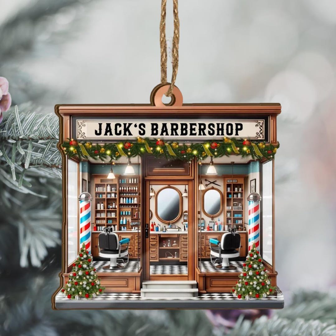 Personalized Barber Shop Christmas Ornament, Christmas Tree Hanging ...