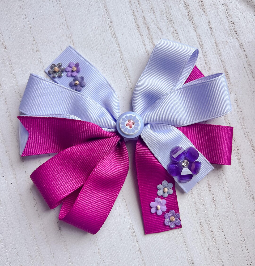 Purple Floral Hair Bow Speak Now Hair Bow, Eras Tour Hair Bow, Taylor ...