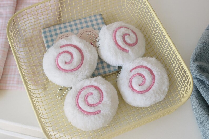 Cute Soft Plush Fish Cake Keychain | Japanese Dessert Bag Charm ...