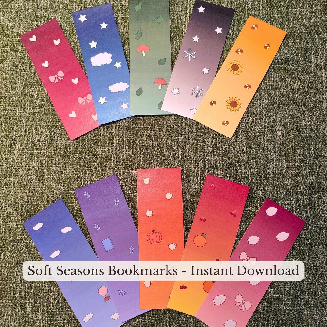 Illustrated Bookmark Set – 10 Cozy Nature & Seasonal Bookmarks ...