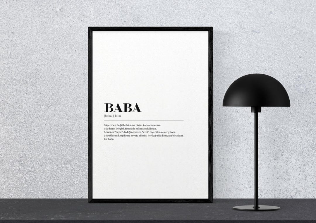 Digital Wall Poster | Definition Poster "baba" | Minimalist Typography ...