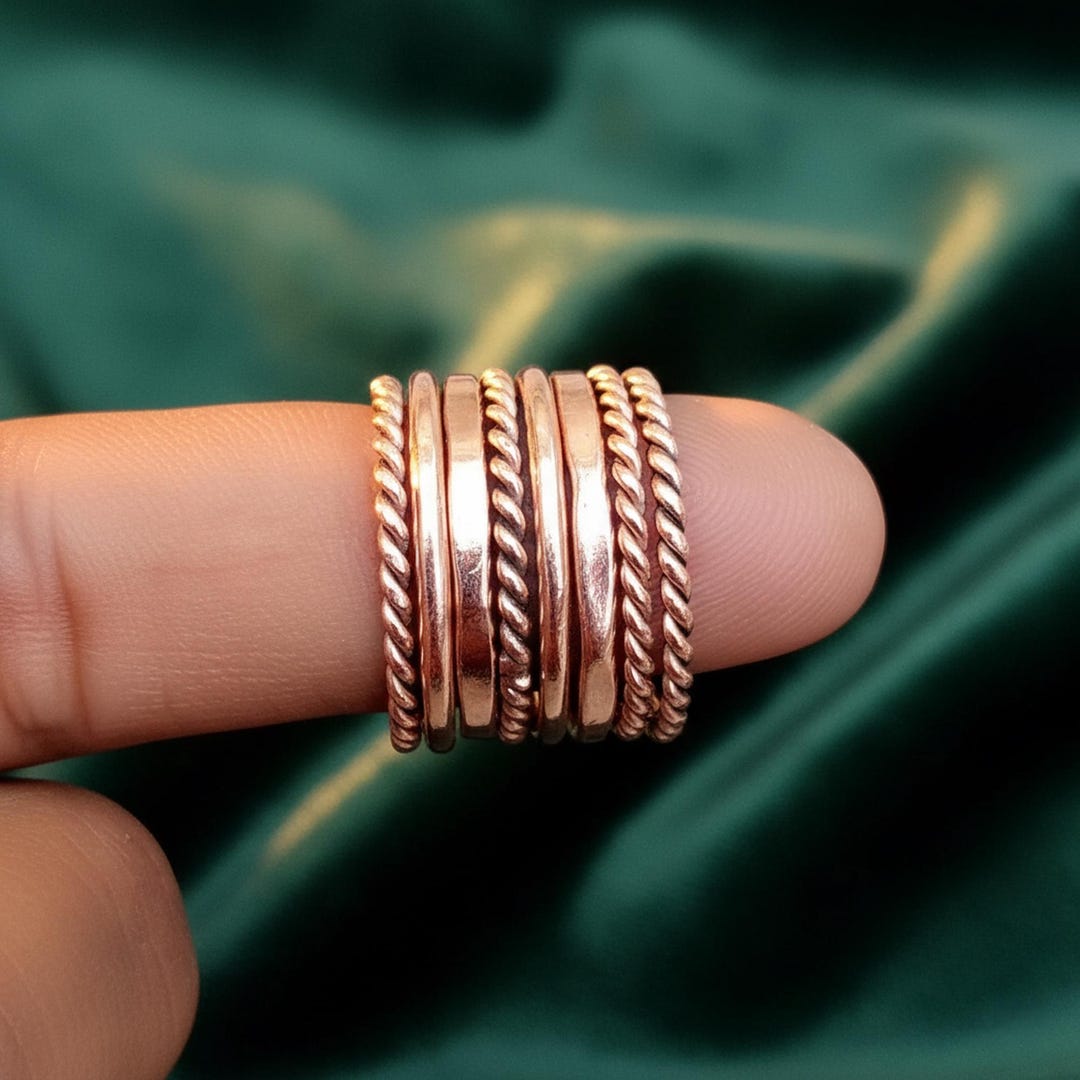 Minimalist Copper Ring Set - Stylish Matching His and Her Gift - Etsy