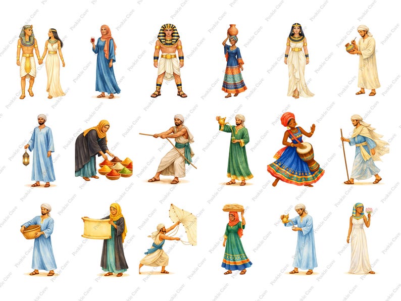 Egypt Travel Clipart Bundle, Cairo Landmarks, Ancient Art, Pyramids ...