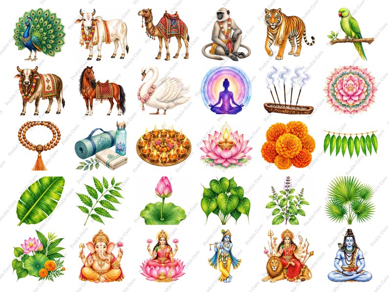 India Travel Clipart Bundle, Watercolor Landmarks, Cultural Elements ...