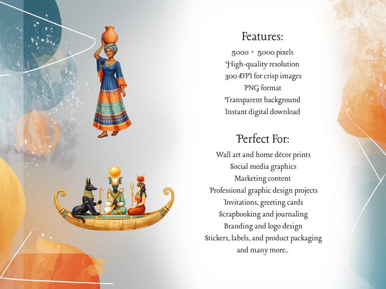 Egypt Travel Clipart Bundle, Cairo Landmarks, Ancient Art, Pyramids ...