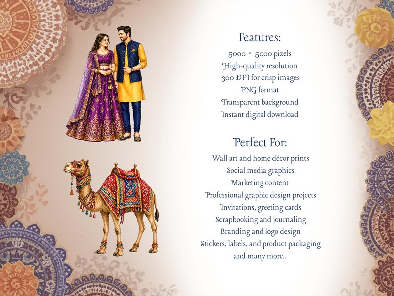 India Travel Clipart Bundle, Watercolor Landmarks, Cultural Elements ...