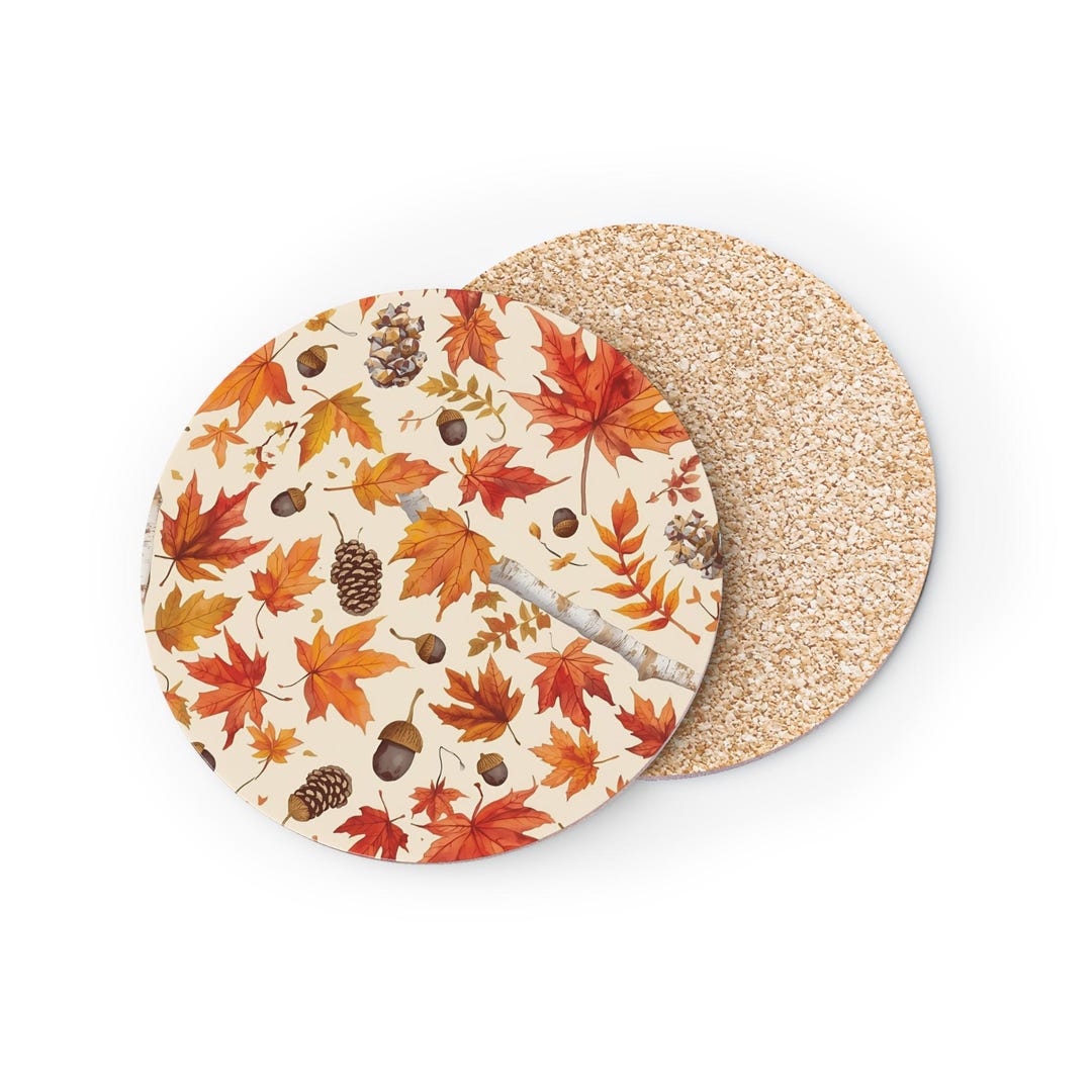 Autumn Leaves Coaster Set, Fall Table Decor, Rustic Drink Coasters ...