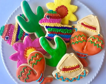 Fiesta Baby Shower Cookies, Mexican Themed Party Cookies Baby Reveal ...