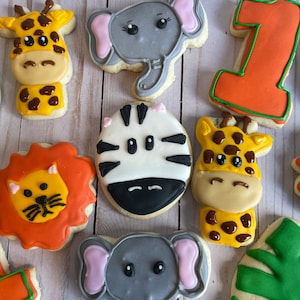 12 Zoo Animal Birthday Sugar Cookies - Safari Birthday Party - Safari ...