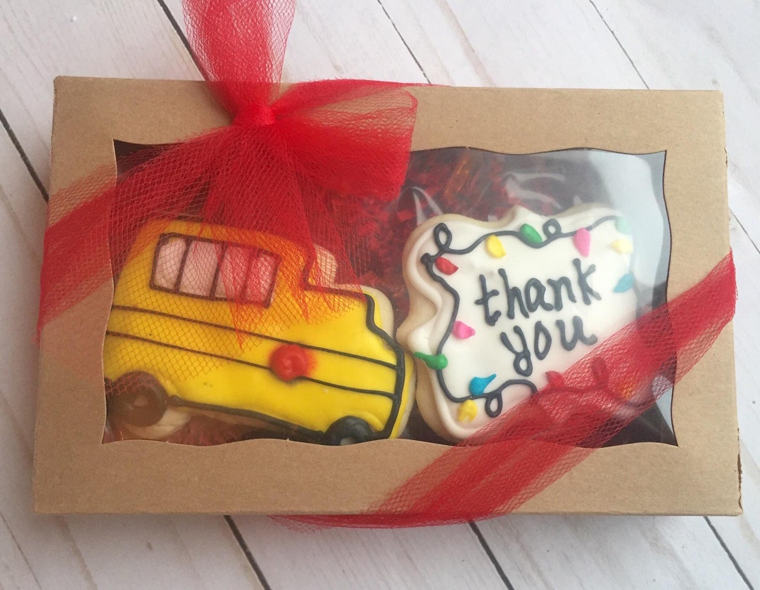 Christmas Bus Driver Cookie Gift Box /christmas Cookies / Christmas ...
