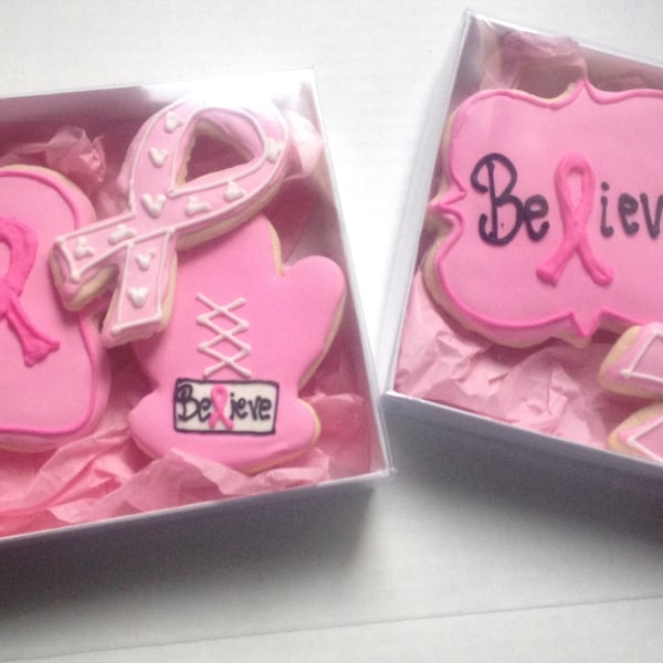 Breast Cancer Cookie - Etsy