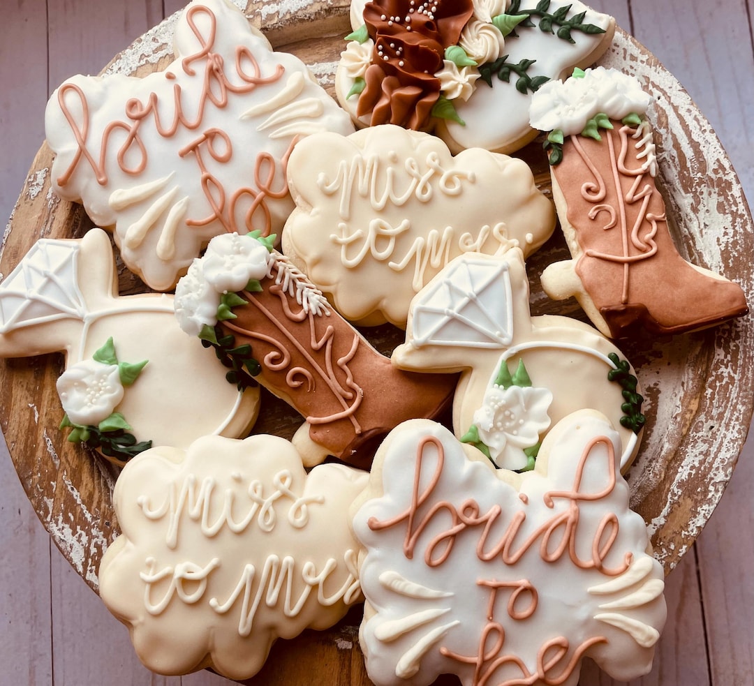 12 Western Wedding Cookies - Rustic Wedding Cookies - Bridal Shower ...